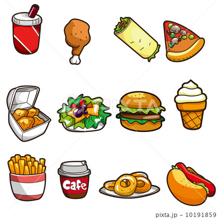 cartoon fast food iconのイラスト素材 [10191859] - PIXTA