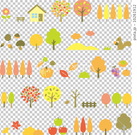 Tree material set autumn - Stock Illustration [10261912] - PIXTA
