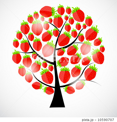 beautiful strawberries tree. vector illustrationのイラスト素材 [10590707] - PIXTA