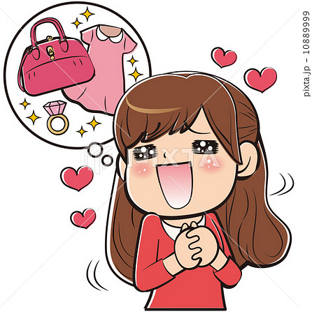 物欲の止まらない女性のイラスト素材 [10889999] - PIXTA
