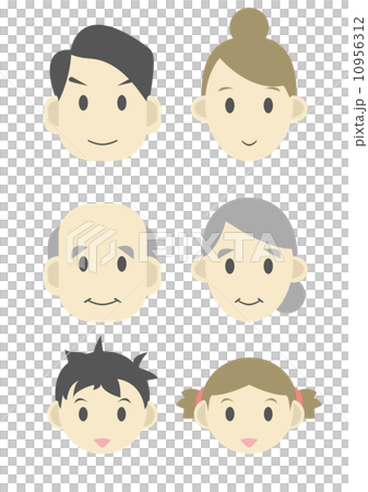 Three generations face - Stock Illustration [10956312] - PIXTA