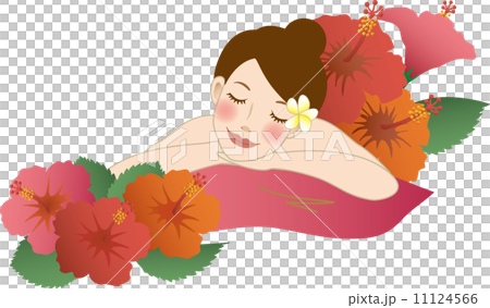 A woman squirming with beauty - Stock Illustration [11124566] - PIXTA