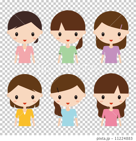 Women's short sleeve variations - Stock Illustration [11224883] - PIXTA