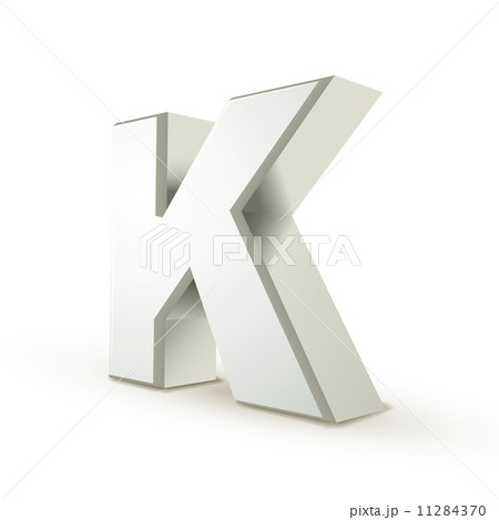 3d alphabet silver Kのイラスト素材 [11284370] - PIXTA