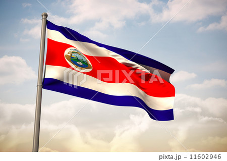 Composite image of costa rica national flagのイラスト素材 [11602946] - PIXTA