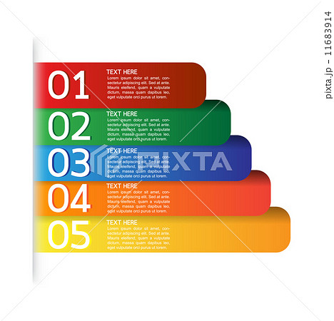 Vector progress icons for five steps or optionsのイラスト素材 [11683914] - PIXTA