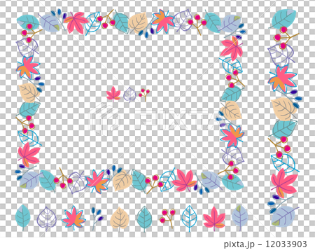Autumn color frame Nanten - Stock Illustration [12033903] - PIXTA