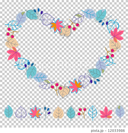 Autumn color frame Nanten Heart - Stock Illustration [12033986] - PIXTA