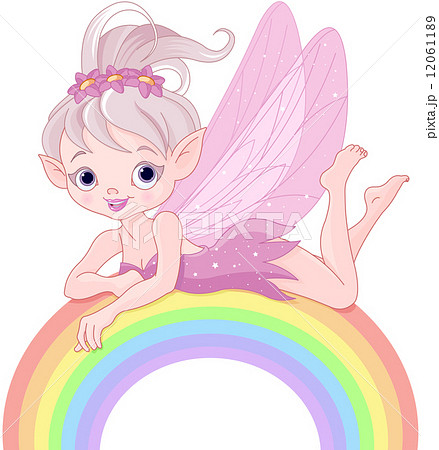 Pixie fairy on rainbowのイラスト素材 [12061189] - PIXTA