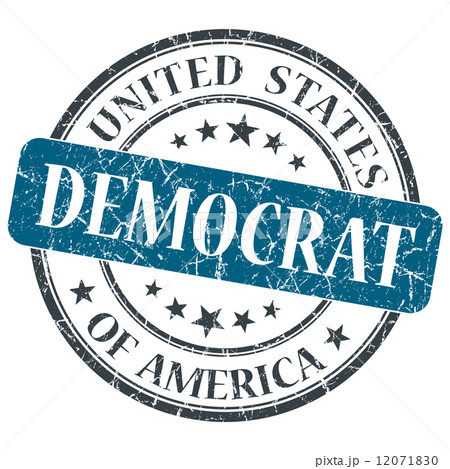 Democrat blue round grungy stamp isolated on...のイラスト素材 [12071830] - PIXTA
