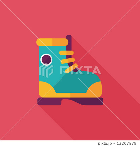 Boot flat icon with long shadowのイラスト素材 [12207879] - PIXTA