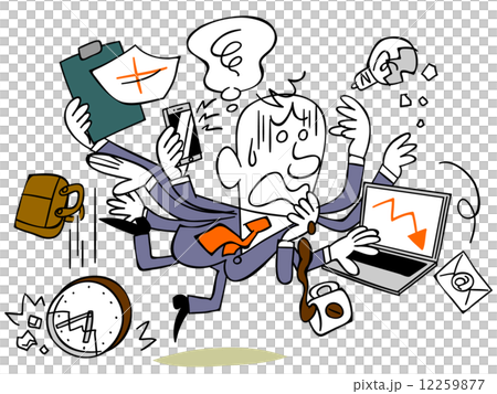Businessman who fails multitasking - Stock Illustration [12259877] - PIXTA