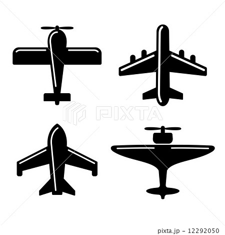 Different Airplane Icons Set. Vectorのイラスト素材 [12292050] - PIXTA