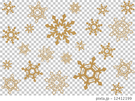 Snow crystal 1 gold color - Stock Illustration [12412199] - PIXTA