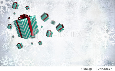 Composite image of flying christmas presentsのイラスト素材 [12456037] - PIXTA