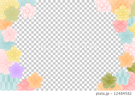 Ume plum pattern side-by-side - Stock Illustration [12484582] - PIXTA