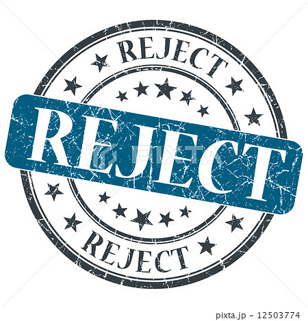 Reject blue grunge round stamp on white backgroundのイラスト素材 [12503774 ...