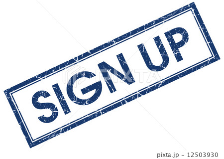 Sign up blue square grungy stamp isolated on...のイラスト素材 [12503930] - PIXTA