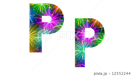 Set of letters, firework, Pのイラスト素材 [12552244] - PIXTA