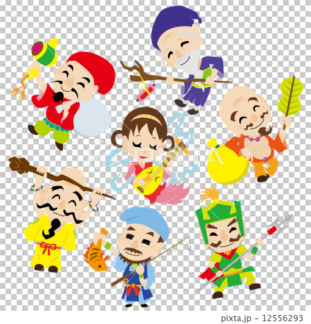 Seven Lucky Gods (Random) - Stock Illustration [12556293] - PIXTA