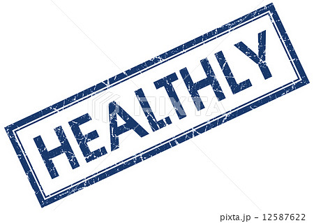 Healthly square blue grunge stampのイラスト素材 [12587622] - PIXTA