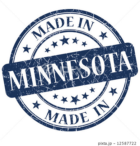 made in Minnesota blue round grunge isolated stampのイラスト素材 [12587722 ...