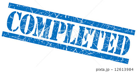 completed blue square grungy isolated rubber stampのイラスト素材 [12613984 ...