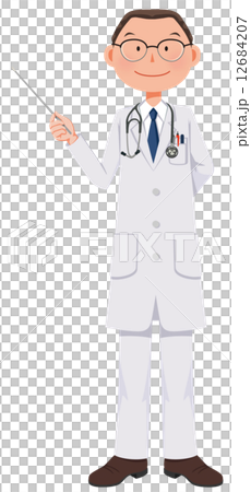 Medical physician with pointing stick - Stock Illustration [12684207 ...