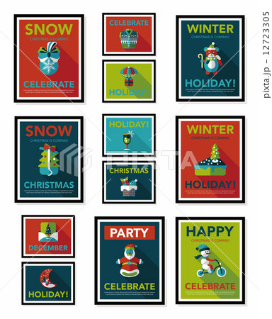 Christmas poster banner design flat background...のイラスト素材 [12723305] - PIXTA