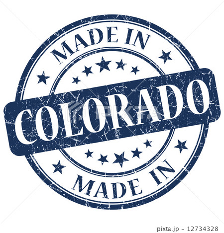 made in Colorado blue round grunge isolated stampのイラスト素材 [12734328] - PIXTA