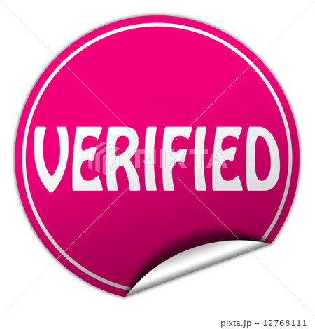 verified round pink sticker on white backgroundのイラスト素材 [12768111] - PIXTA