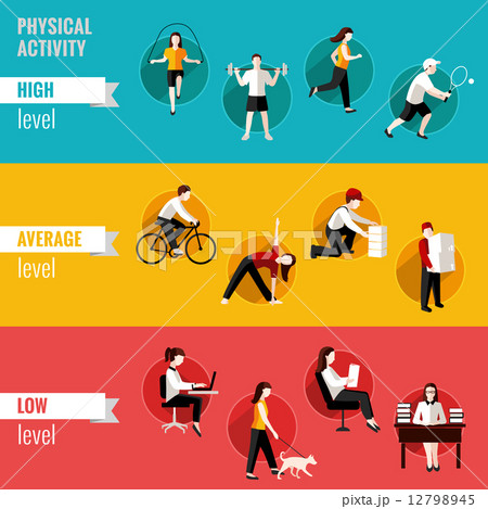 Physical activity horizontal bannersのイラスト素材 [12798945] - PIXTA