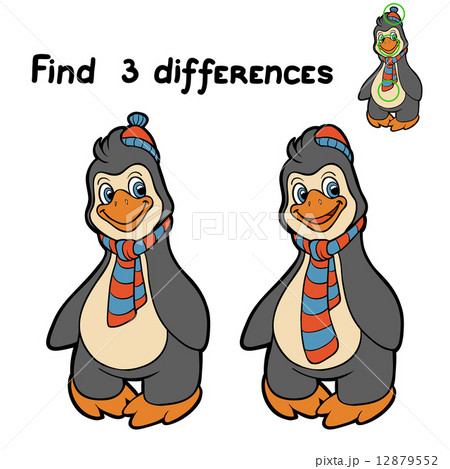 Find 3 differences (penguin)のイラスト素材 [12879552] - PIXTA