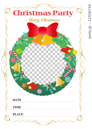 Christmas party invitation card photo frame - Stock Illustration ...