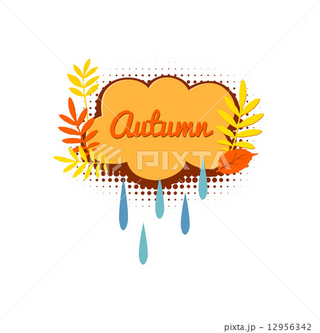 Autumn vector logo with autumn leavesのイラスト素材 [12956342] - PIXTA