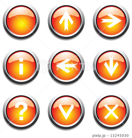 Orange buttons with signs.のイラスト素材 [13245030] - PIXTA