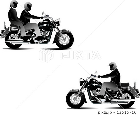 Three bikers. Vector illustrationのイラスト素材 [13515716] - PIXTA