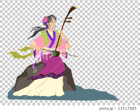 A woman playing erhu - Stock Illustration [13517885] - PIXTA
