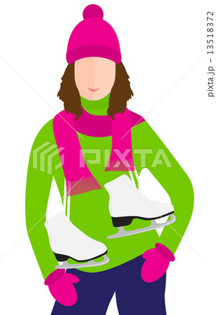 woman with ice skatesのイラスト素材 [13518372] - PIXTA