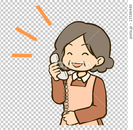 Aunt on the phone - Stock Illustration [13586480] - PIXTA