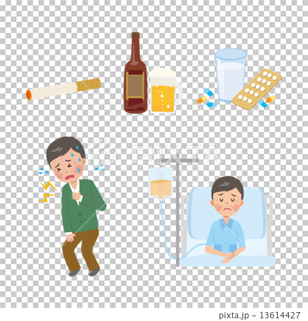 Male cancer tobacco alcohol - Stock Illustration [13614427] - PIXTA