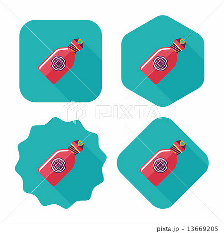 water bottle , flat icon with long shadowのイラスト素材 [13669205] - PIXTA