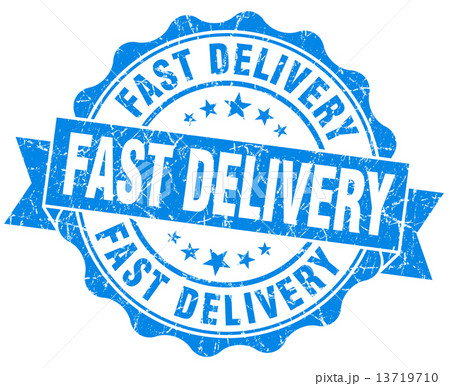 fast delivery blue grunge seal isolated on whiteのイラスト素材 [13719710] - PIXTA