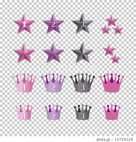 Ranking star & crown icon set - Stock Illustration [13729129] - PIXTA