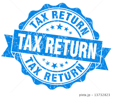 tax return blue grunge seal isolated on whiteのイラスト素材 [13732823] - PIXTA
