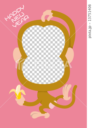 Monkey photo frame _ 2 - Stock Illustration [13751406] - PIXTA