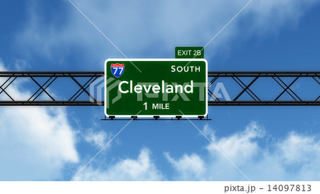 Cleveland USA State Welcome to Highway Road Signのイラスト素材 [14097813] - PIXTA