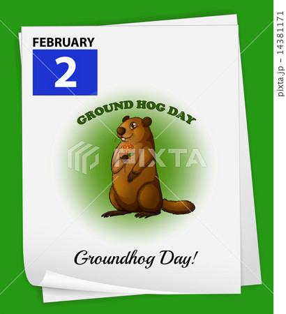 A poster showing the 2nd of Februaryのイラスト素材 [14381171] - PIXTA