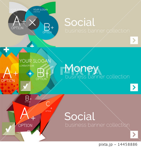 Flat modern info banner setのイラスト素材 [14458886] - PIXTA