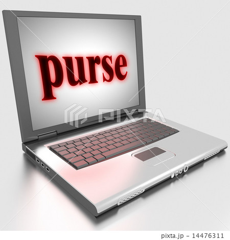 purse word on laptopのイラスト素材 [14476311] - PIXTA